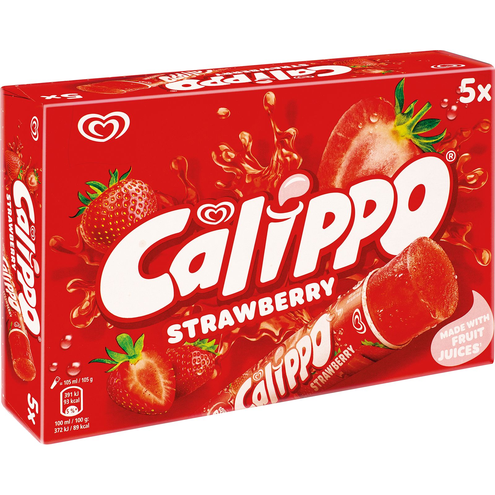 Calippo de Fresa Pack de 5 Unidades